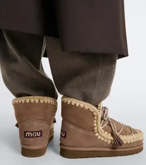 Mou 18 Shearling-lined Suede Lace-up Boots