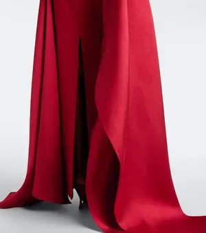 Solace London Olivia Satin-trimmed Crepe Gown - Red