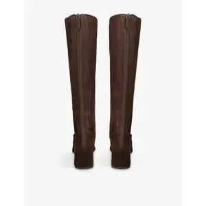 AQUAZZURA Saint Honore 50 Suede Heeled Knee-high Boots