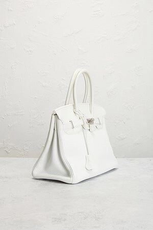 Hermès Taurillon Clemence Birkin 30 Retourne Handbag - Blanc