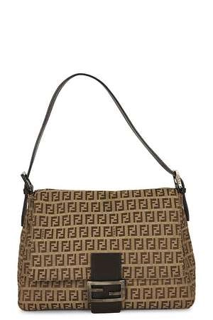 Fendi Zucchino Mama Baguette Shoulder Bag - Brown