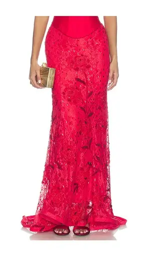 LA FUORI Siren Rose Skirt - Red