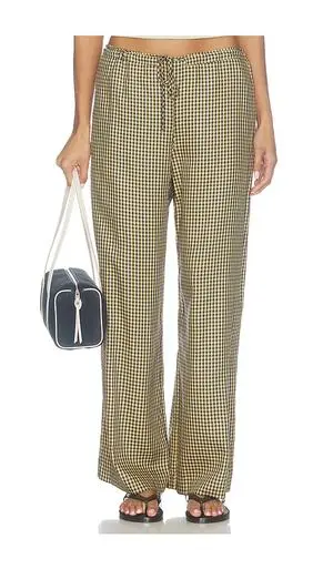 Donni. The Tencel Plaid Tie Pant - Multi