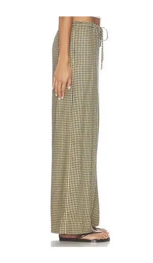 Donni. The Tencel Plaid Tie Pant - Multi