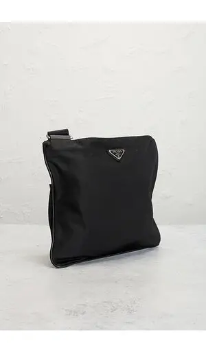 FWRD RENEW Prada Tessuto Flat Messenger Bag