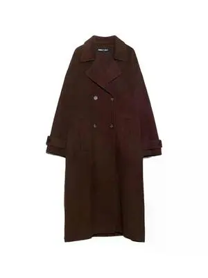 Bimba Y Lola Dark Chocolate Reversible Midi Coat