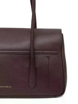 COCCINELLE Large C-me Lock Grained-leather Foldover Tote Bag