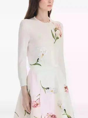 Oscar De La Renta Floral-embroidered Cardigan