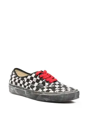 VANS Checkerboard-print Distressed Sneakers