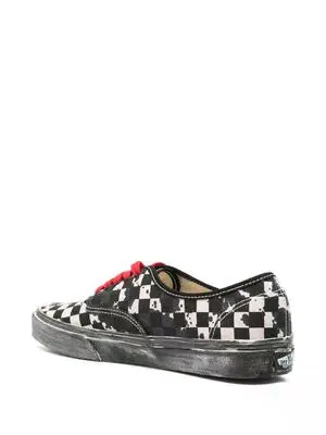 VANS Checkerboard-print Distressed Sneakers