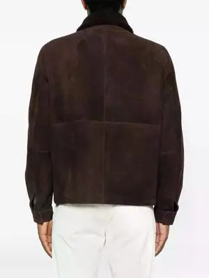 Tagliatore Shearling-collar Suede Jacket