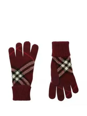 Burberry Check Cashmere Blend Gloves
