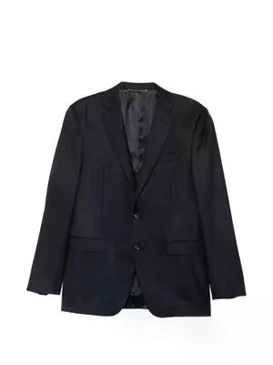 Canali Check-pattern Wool Suit - Blue