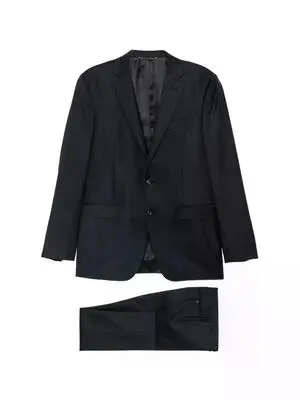 Canali Check-pattern Wool Suit - Blue