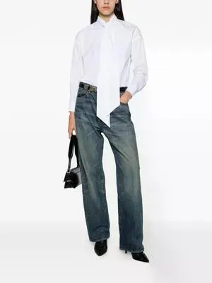 ARCHIVIO '67 Pussy-bow Long-sleeve Shirt - White