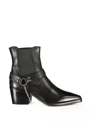 CAFÈNOIR Harness-detail Chain-embellished Ankle Boots - Black