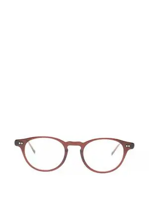 LESCA Bref Round-frame Glasses - Red