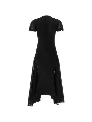 LANVIN Ribbed-knit Asymmetrical Dress