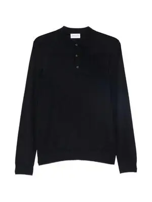 HERITAGE Polo-collar Sweater - Blue