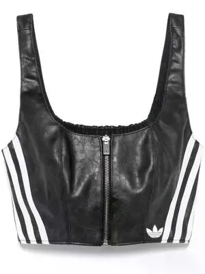 Adidas Faux-leather Top - Black