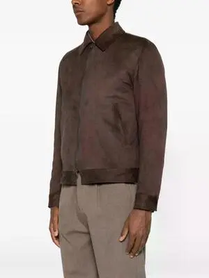 OFFICINA SARTORIALE Suede-effect Zip-up Jacket