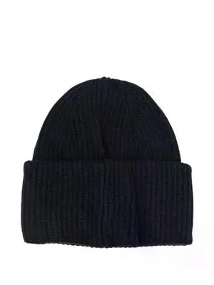 SUMMERY COPENHAGEN Ribbed-knit Logo-patch Beanie Hat