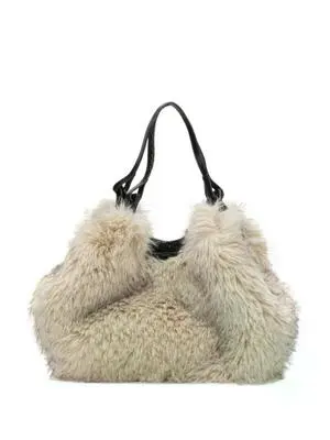 GIANNI CHIARINI Dua Faux-fur Shoulder Bag - Neutrals
