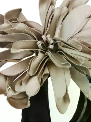 JIMMY CHOO Flower And Bone Satin Hobo Shoulder Bag With Oversized Flower