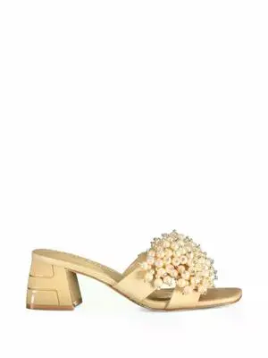 LAURA BIAGIOTTI Faux-pearl Embellished Sandals - Neutrals
