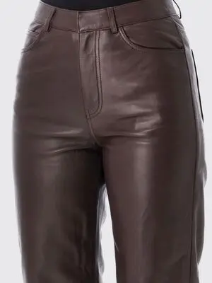 ROTATE BY BIRGER CHRISTENSEN High-waisted Wide-leg Trousers In Lambskin Leather