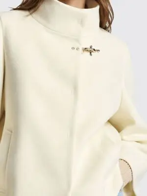 FAY Single-breasted Short Coat In Virgin Wool With Toggle Fastening