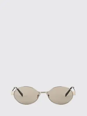 Saint Laurent Round Sunglasses In Metal And Acetate With Clear Lenses