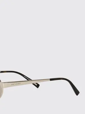 Saint Laurent Round Sunglasses In Metal And Acetate With Clear Lenses