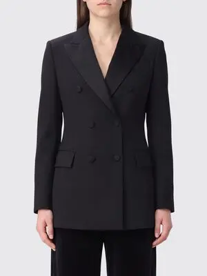 PAROSH P.a.r.o.s.h. Double-breasted Short Virgin Wool Blazer With Lapel Collar