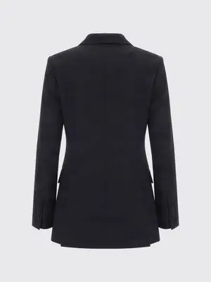 PAROSH P.a.r.o.s.h. Double-breasted Short Virgin Wool Blazer With Lapel Collar