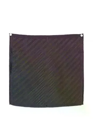 Brunello Cucinelli Regimental Stripe Silk Pocket Square - Purple