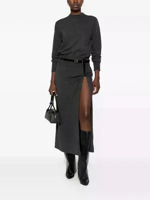 Coperni Belted Side-slit Midi Dress