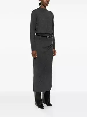Coperni Belted Side-slit Midi Dress