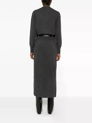 Coperni Belted Side-slit Midi Dress