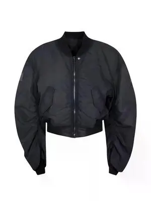 Rick Owens Ruched Cropped Bomber Jacket