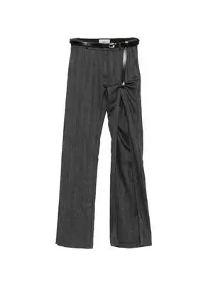 Coperni Herringbone-pattern Wool Trousers - Grey