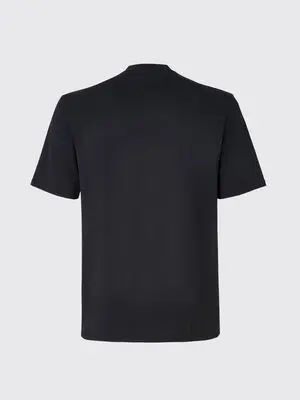 Fendi Cotton T-shirt With Contrasting Logo On The Chest - Black