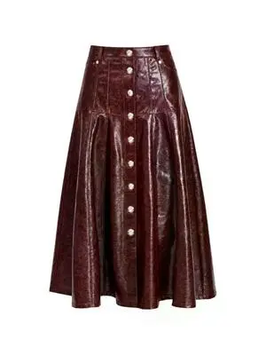 Cinq À Sept Veena Button-down Midi Skirt - Red