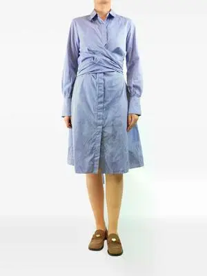 Altuzarra Striped Wrap-waist Midi Dress - Blue