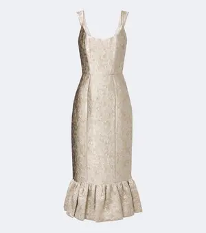 MARKARIAN Ruffled Jacquard Corset Dress - Silver