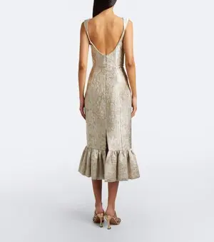 MARKARIAN Ruffled Jacquard Corset Dress