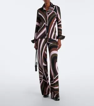 Emilio Pucci Iride Jersey Satin Straight Pants
