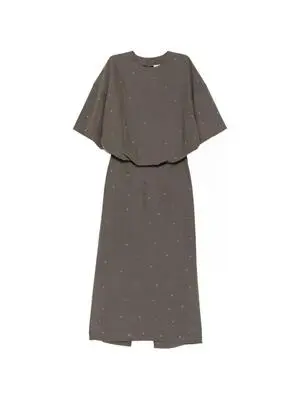 ALYSI Stud-embellished Layered-detail Midi Dress