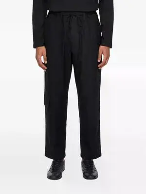 Yohji Yamamoto Drawstring-waist Gabardine Cargo Pants - Black