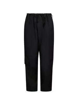 Yohji Yamamoto Drawstring-waist Gabardine Cargo Pants - Black